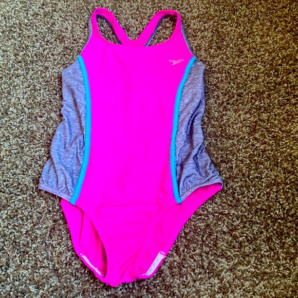 Speedo | Swim | Speedo Pink And Gray Girls Swimsuit | Poshmark